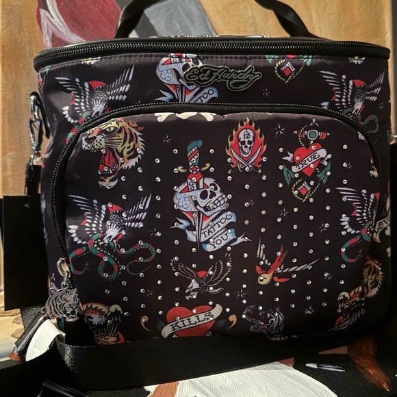Ed Hardy | Kitchen | Ed Hardy Black And Red Tattoo Lunch Bag | Poshmark